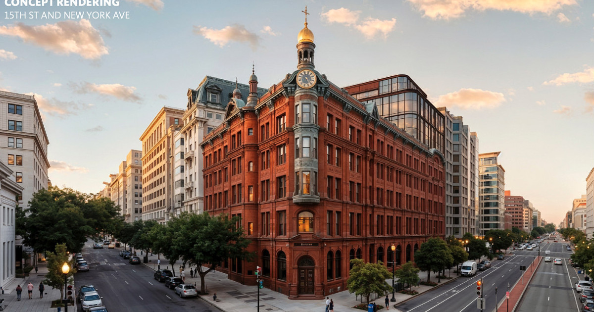 A Modern Makeover Planned For Bank Building Near White House